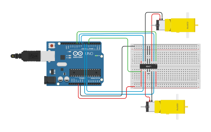Circuit Design Two Motor Driver Circuit Tinkercad