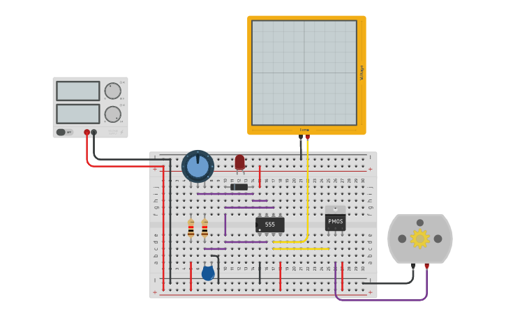Circuit design 555 PWM generator V1 - Tinkercad