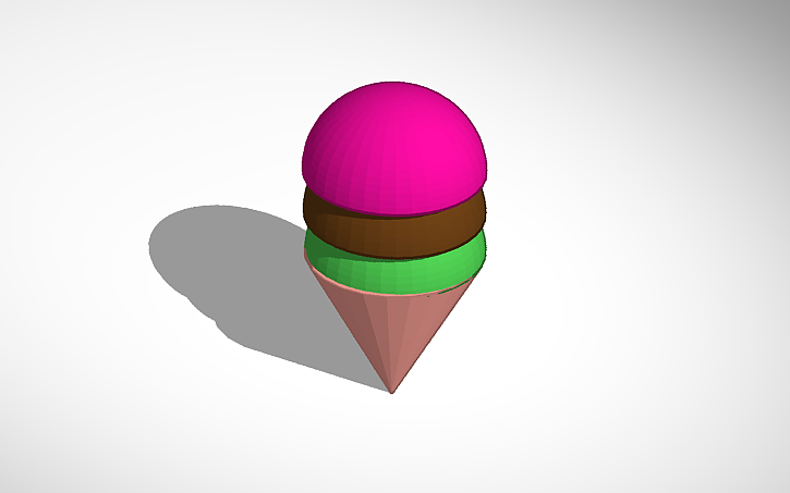 3D design ice-cream - Tinkercad