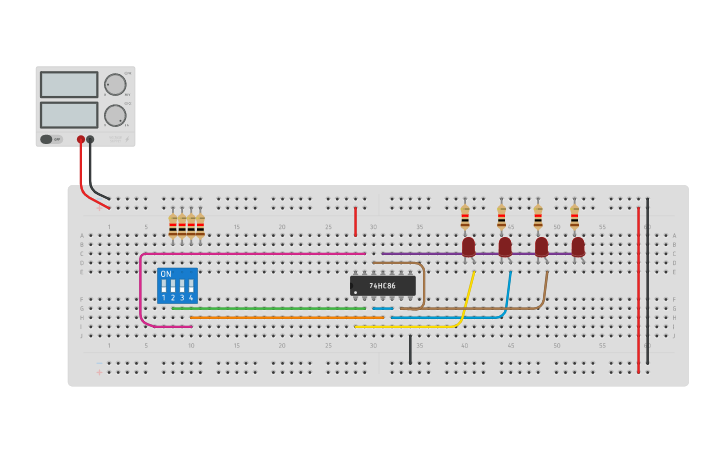 Circuit Design Gray To Binary Tinkercad