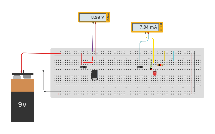 Circuit design Capacitor 1 | Tinkercad