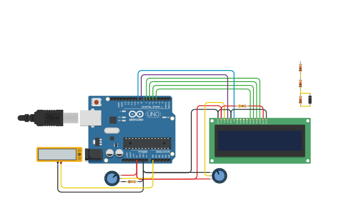 Circuit Design Visualising 12v Battery Voltage Tinkercad