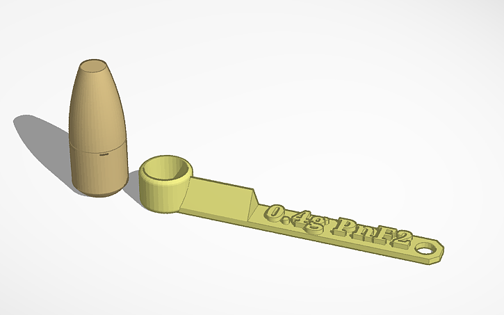 3D design Ogive PLA .45 et Dosette 0.4g PnF2 - Tinkercad