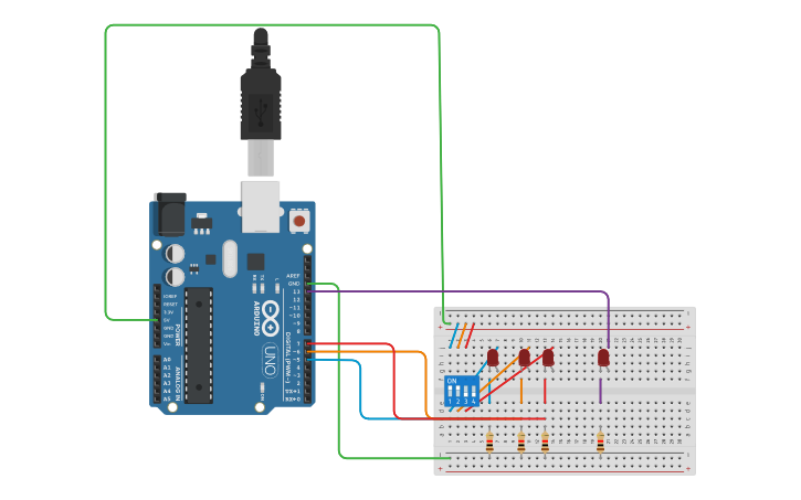 Circuit design Practica 1 en Arduino | Tinkercad
