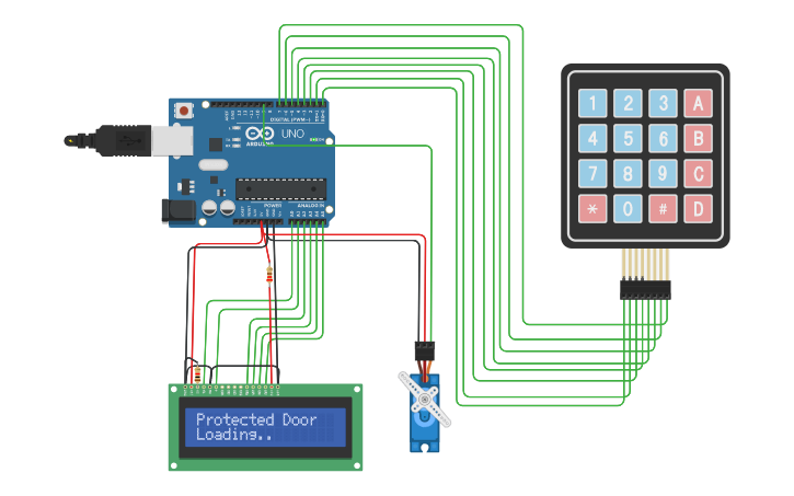 Circuit Design Password Based Door Lock System Tinkercad