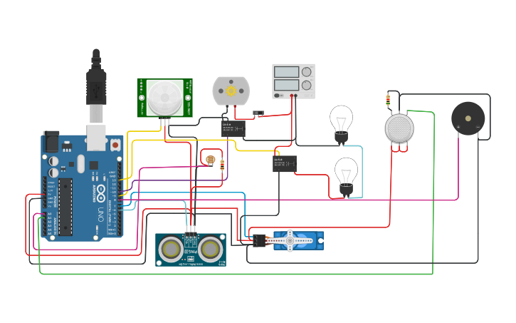 Circuit design smart home - Tinkercad