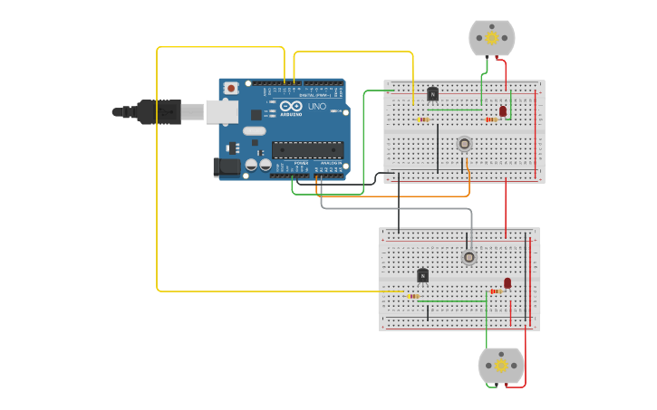 Circuit design Grupo 6 - TDC - Robot sigue linea - Tinkercad