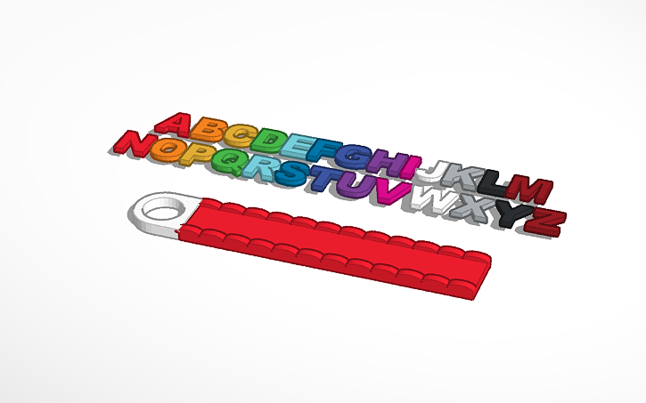 3D design Lesson: Key ring, letters! result - Tinkercad