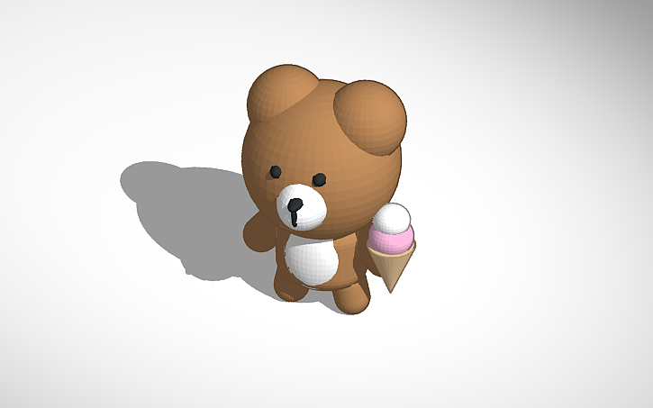3D design cute bear - Tinkercad