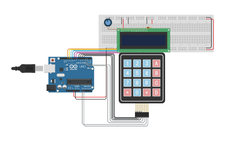 Circuit design calculadora - Tinkercad