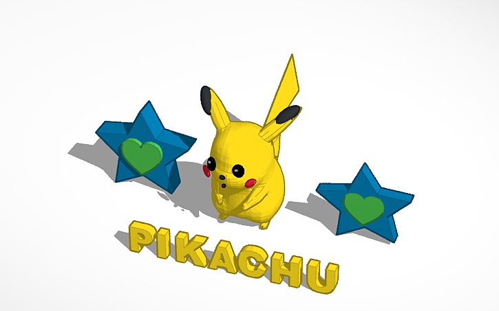 3D design Pikachu - Tinkercad