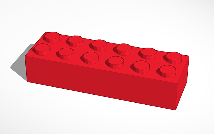 3D design Lego 2x6 - Tinkercad