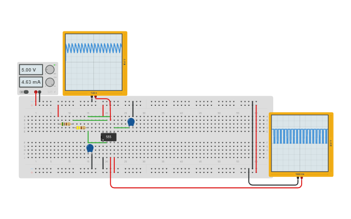 Circuit design Astable Multivibrator - Tinkercad