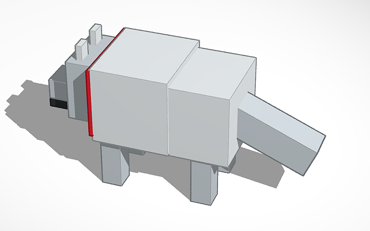 3D design minecraft dog - Tinkercad