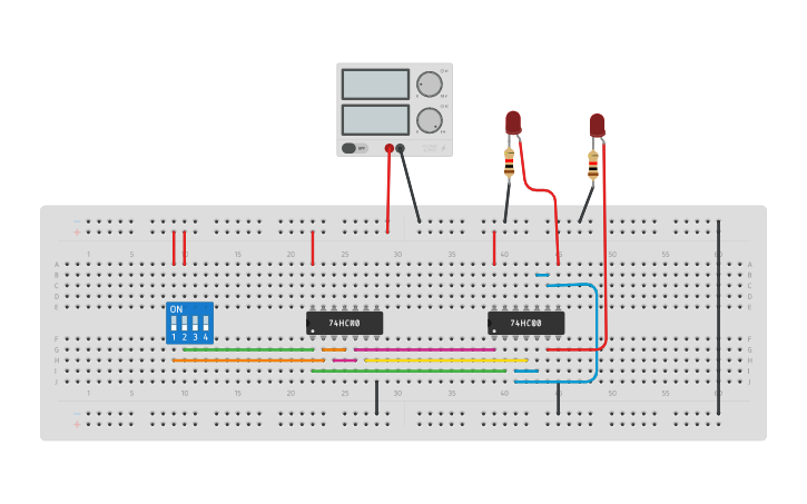 Circuit design half subtractor using nand gates | Tinkercad