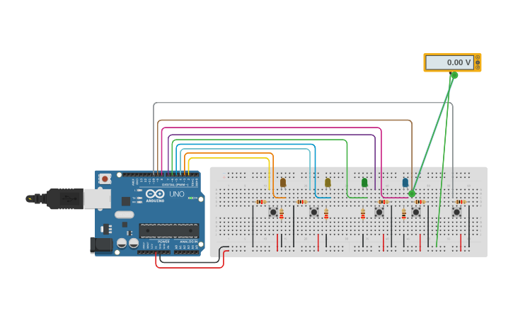 Circuit design Botonera Arduino - Tinkercad