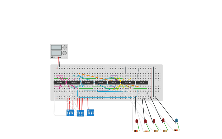 Circuit design 2's complement - Tinkercad