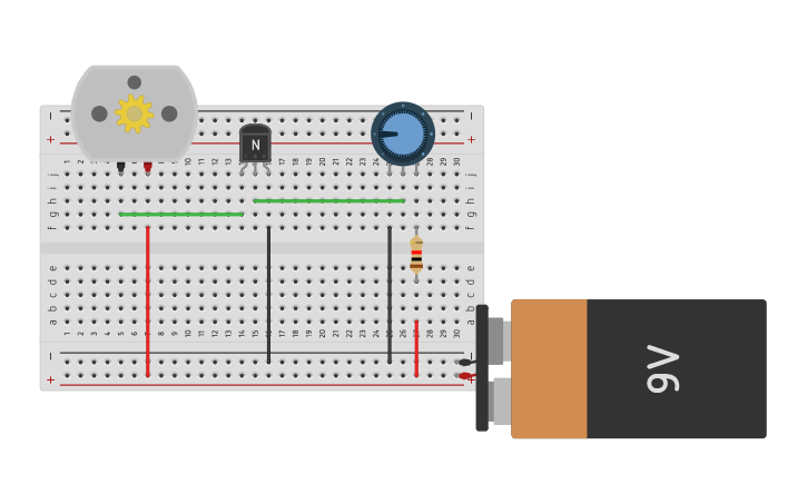 Circuit design DC fan speed control - Tinkercad