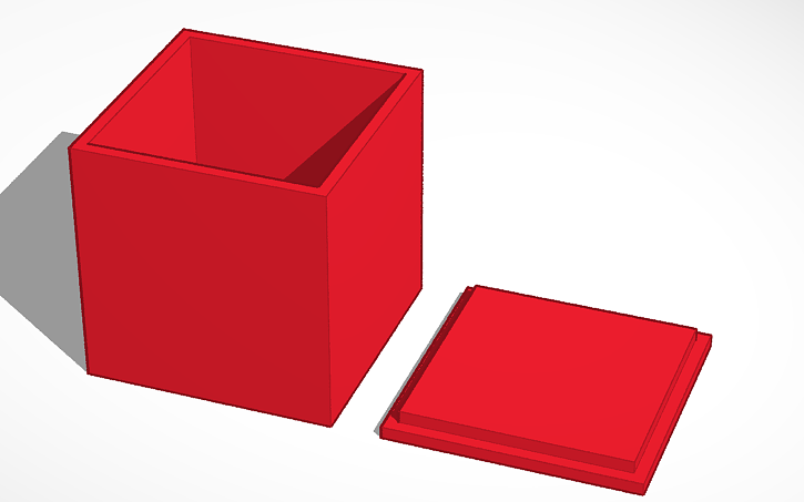 3D design Open lid box - Tinkercad