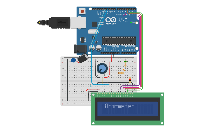 Circuit design Resistor meter V3 | Tinkercad