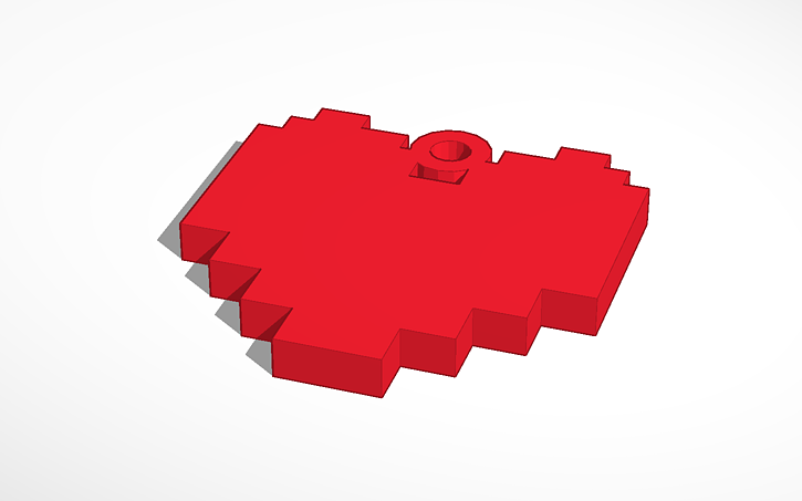 3D design Undertale Soul Keychain | Tinkercad