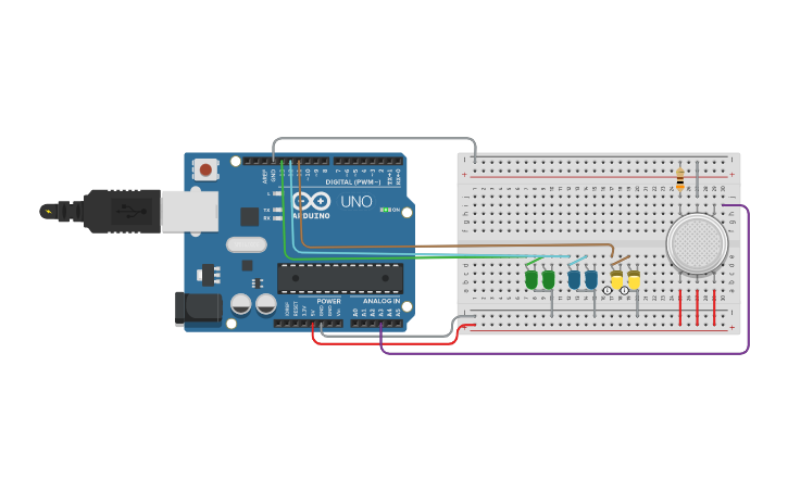 Circuit design Montaje de circuito - Tinkercad