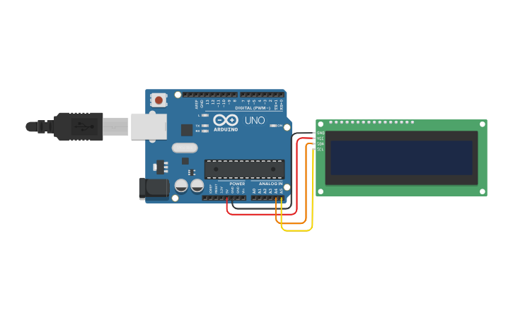 Circuit design LED Screen - Tinkercad