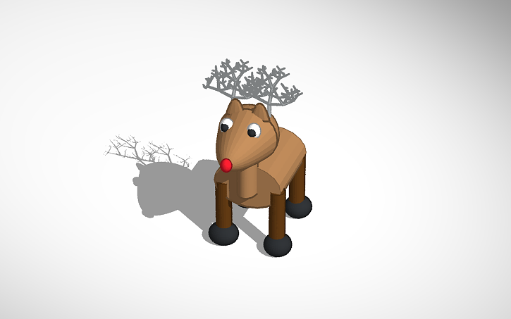3d Design Rudolph The Red Nosed Reindeer Tinkercad