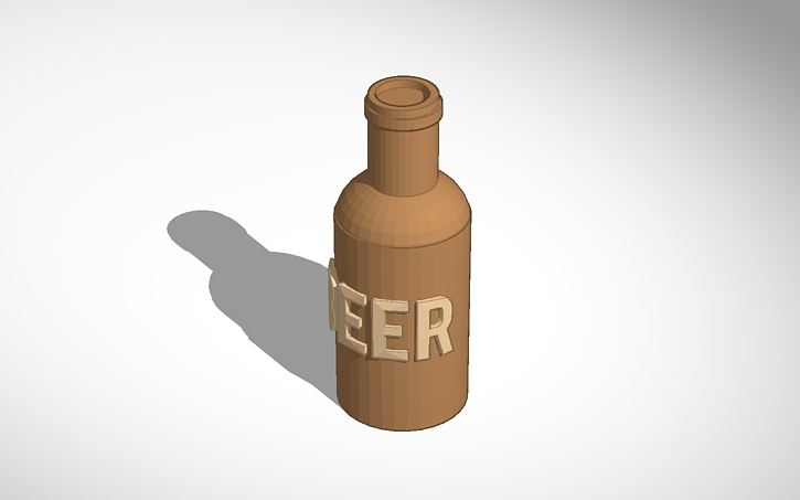3D design glass beer bottle - Tinkercad