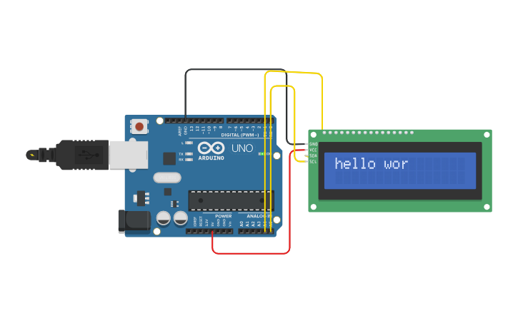 Circuit design LCD I2C - Tinkercad