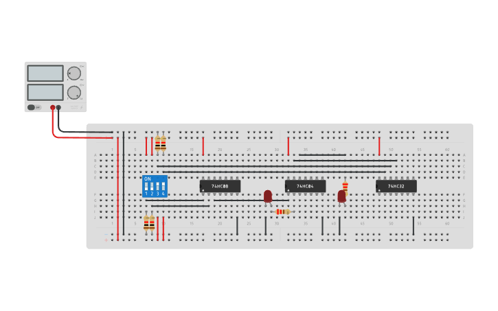 Circuit design Circuito equivalencias NAND y NOR - Tinkercad
