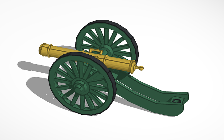 3D design Napoleonic cannon - Tinkercad