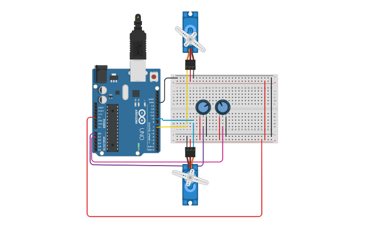 Circuit Design Servo Motor Tinkercad