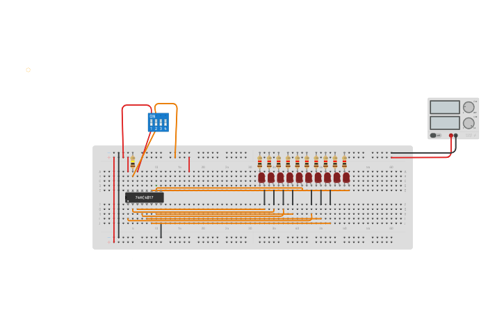 Circuit design COUNTER - Tinkercad