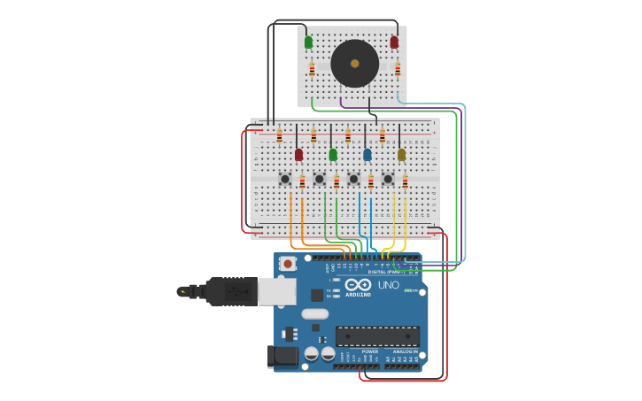 Circuit design Simon says - Tinkercad