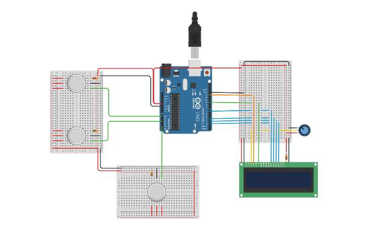 Circuit Design Smoke Detection System Tinkercad