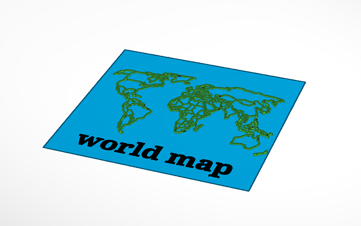 3D design World Map - Tinkercad