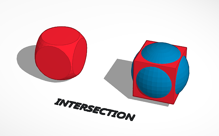 3D design Boolean: Intersection - Tinkercad