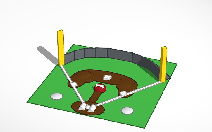 3D design baseball field - Tinkercad