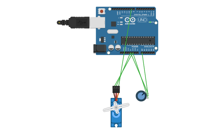 Circuit design servo | Tinkercad