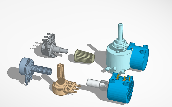 3d Design Potentiometer Resistor Rezistor Variable Tinkercad
