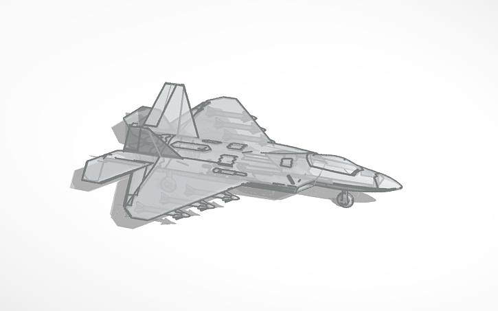 3D design F/A-22 Falcon Ghost Jet - Tinkercad