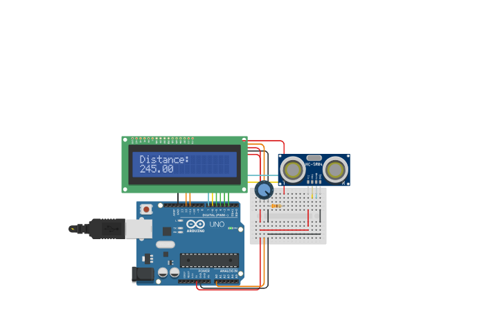 Circuit design Arduino Tutorial - Distance Measurement Using Ultrasonic ...