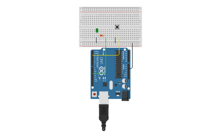 Circuit design led botao pullup | Tinkercad