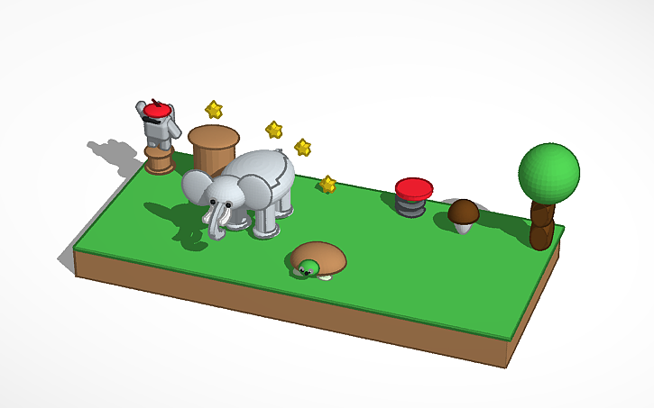 3d Design ИГРА с животными Tinkercad