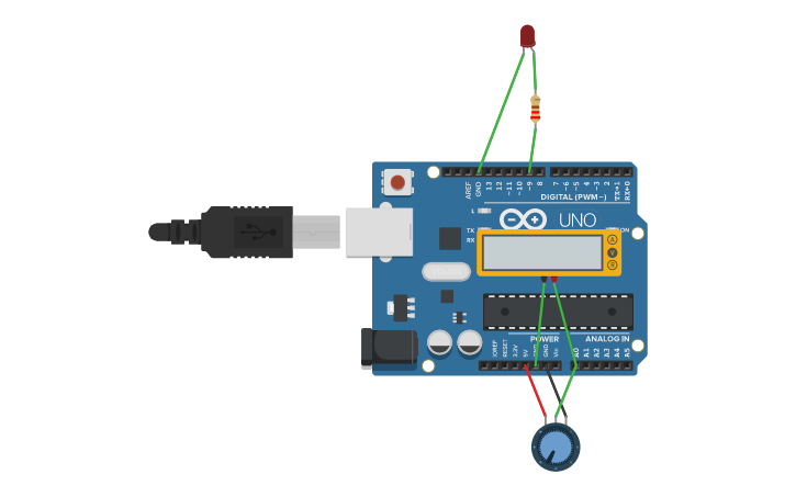 Circuit design analog signal | Tinkercad