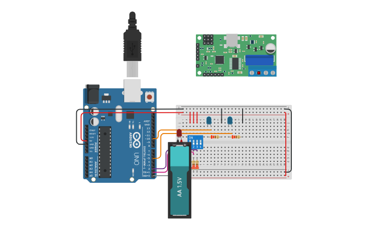 Circuit design Sumador de 3 bits con Arduino | Tinkercad