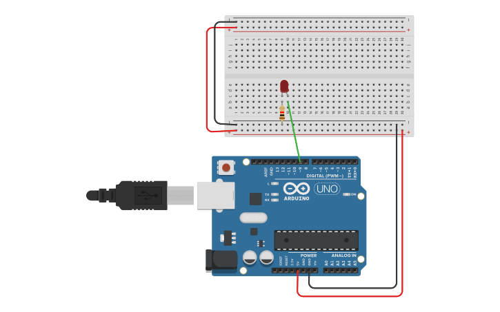 Circuit design practica 1 con Arduino - Tinkercad