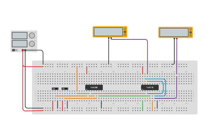 Circuit design RS FLIP FLOP - Tinkercad