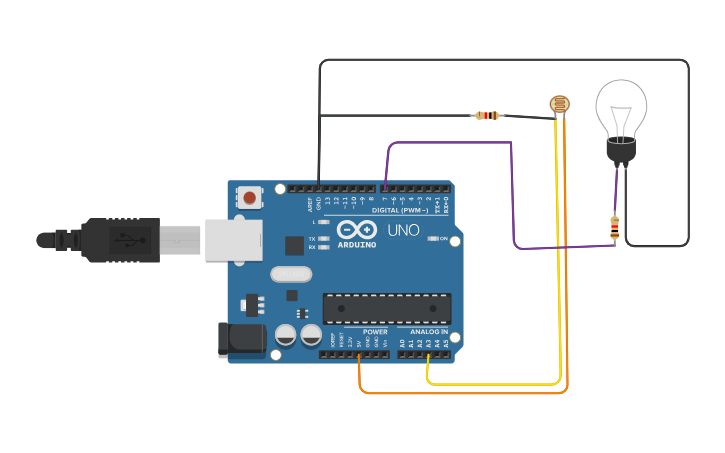 Circuit design Smart Street Light - Tinkercad